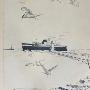 Vintage | Wall Decor | 5s Seashore Nautical Shipyard Ship Print | Poshmark